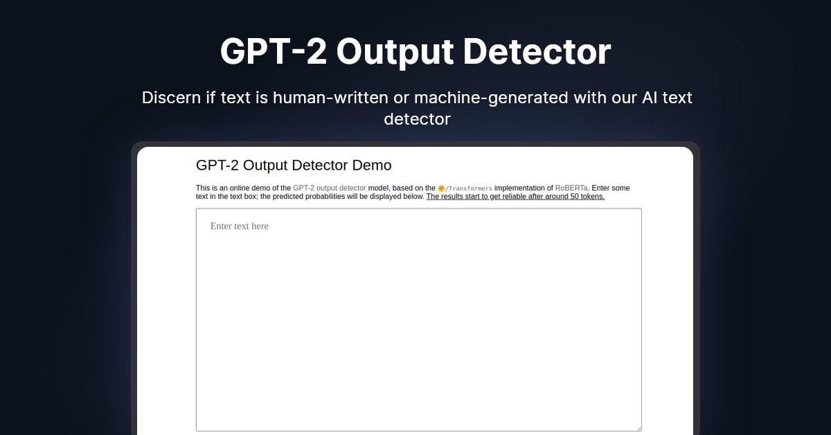 Gpt 2 Output Detector Ai Tool Detects Ai Generated Text Deepgram