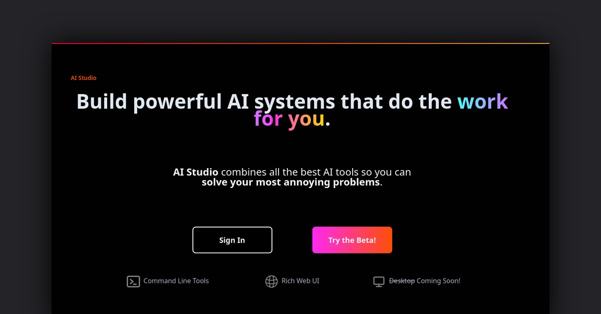 AIStudio: Build AI apps and workflows without coding | Deepgram